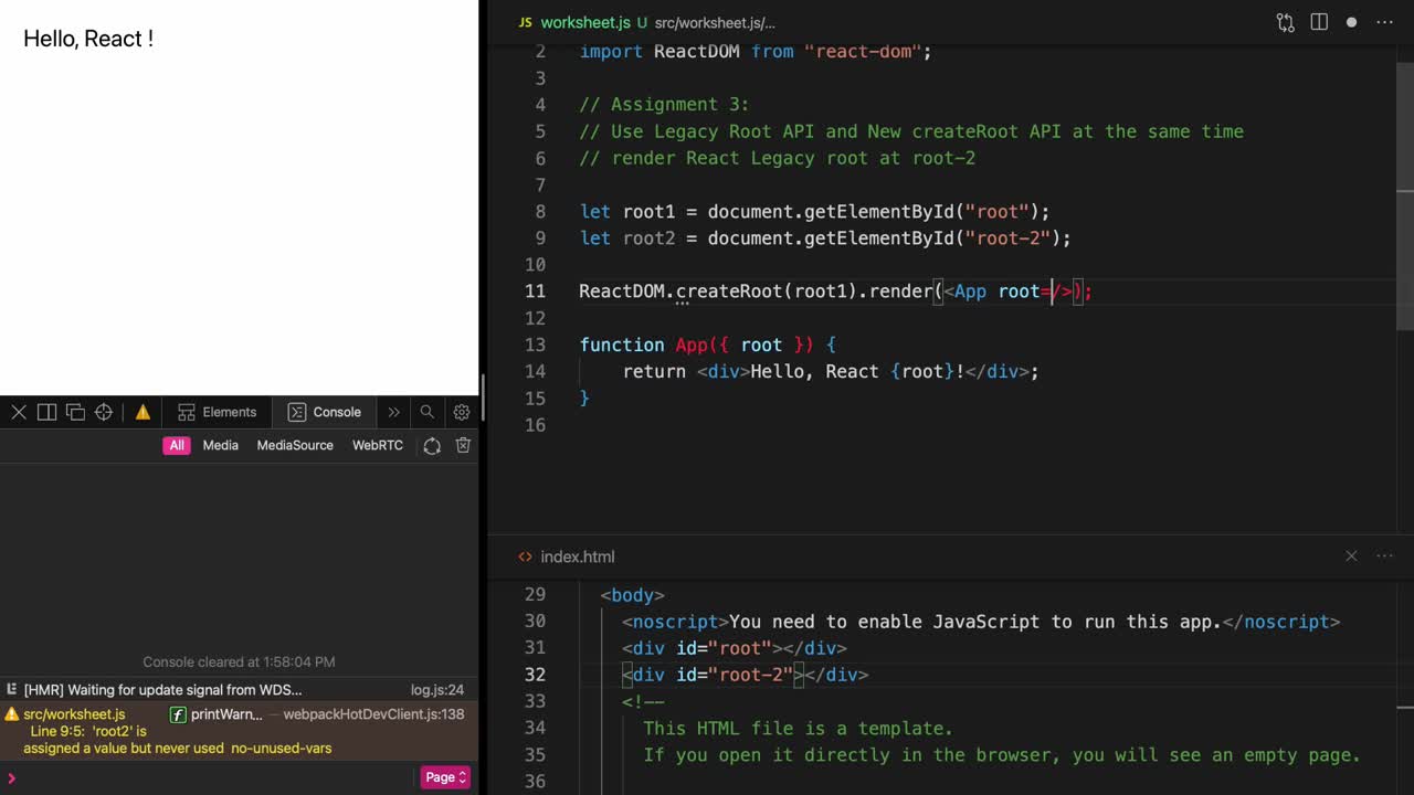 Root Update Use React 18's New Root API Alongside The Legacy Root API